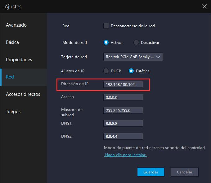 Función del puente de red-LDPlayer